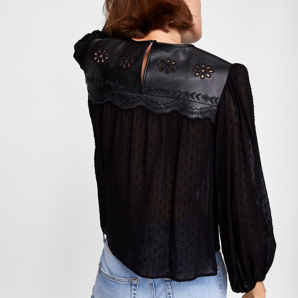 Zara | Tops | Nwt Zara Size S Dotted See Through Blouse | Poshmark